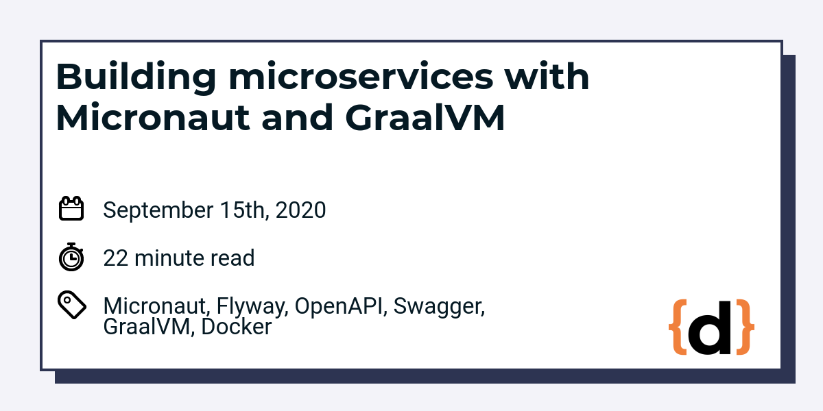 Building microservices with Micronaut and GraalVM | Dimitri's tutorials