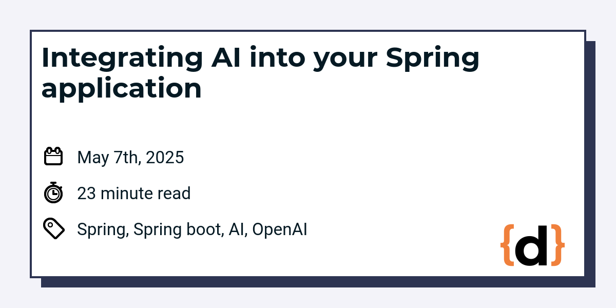 Integrating Ai Into Your Spring Application Dimitris Tutorials