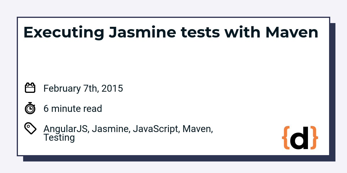 Executing Jasmine Tests With Maven Dimitris Tutorials